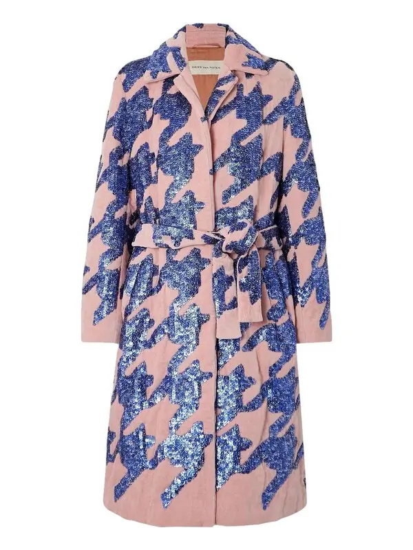 Dries Van Noten Embellished Cotton-blend Terry Coat - Pink