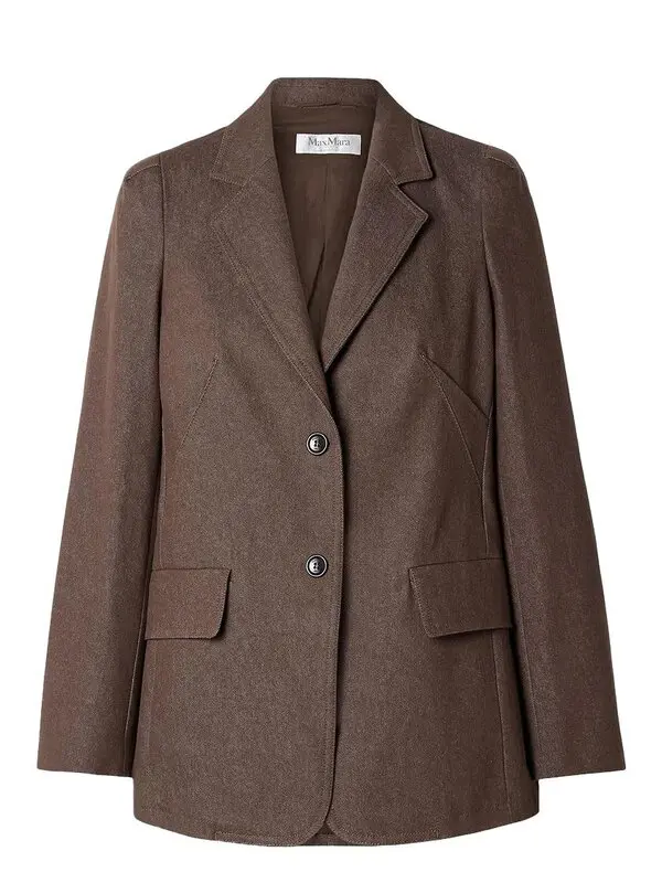 Max Mara Cotton-twill Blazer - Chocolate
