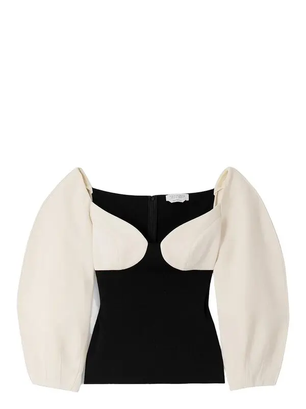 Gabriela Hearst Enoch Wool-crepe And Silk Cropped Top - Ivory