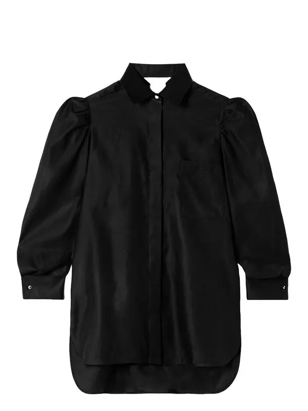 Max Mara Faraday Gathered Cotton Shirt - Black