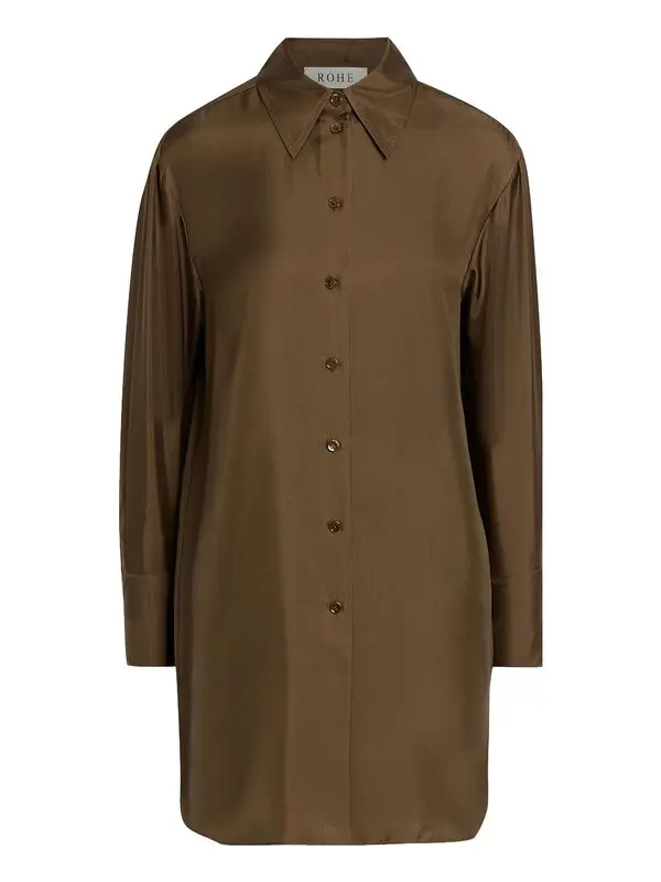 RÓHE Silk Twill Shirt - Army Green