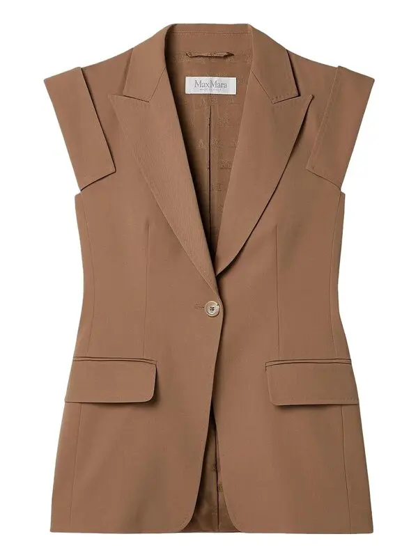 Max Mara Wool-twill Vest - Light Brown