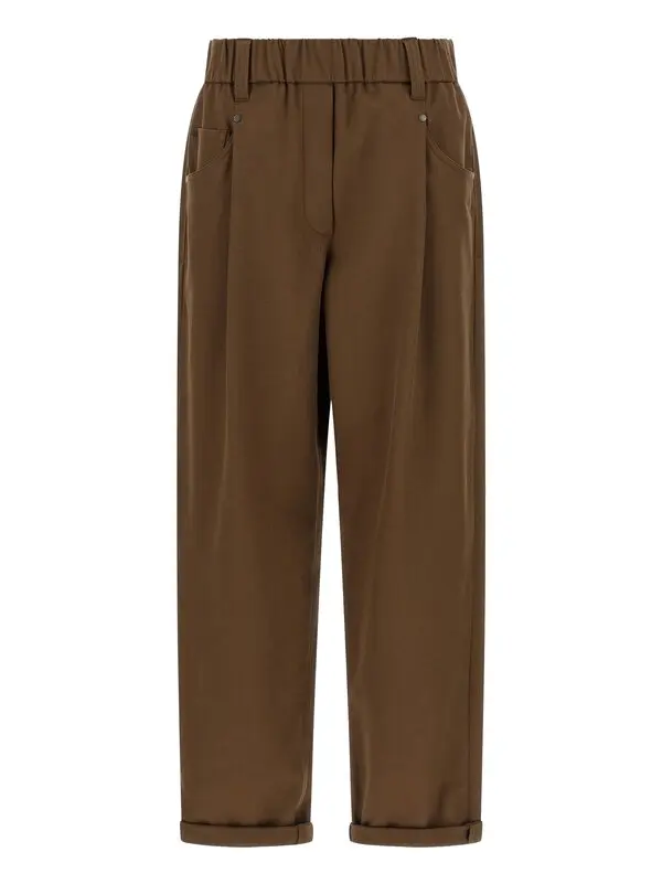 Brunello Cucinelli Baggy Pull-on Trousers - Brown