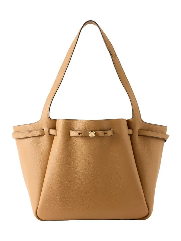 Tory Burch Romy Textured-leather Tote - Brown