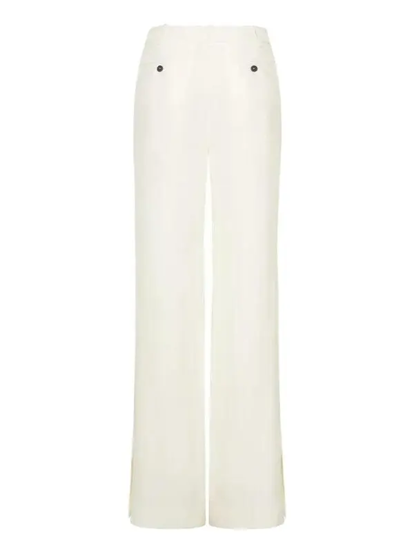 Adam Lippes Ivory Side-slit Trousers - Neutrals