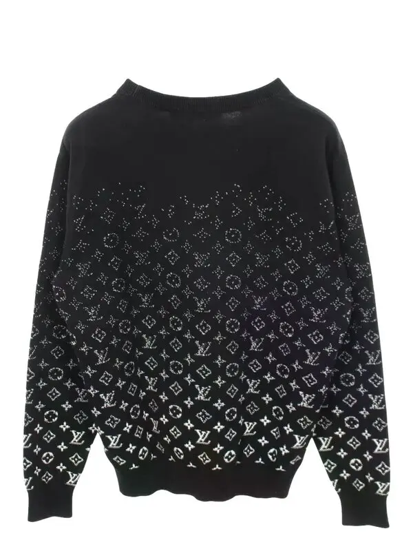 LOUIS VUITTON Monogram Gradient Crew Neck Sweater - Black