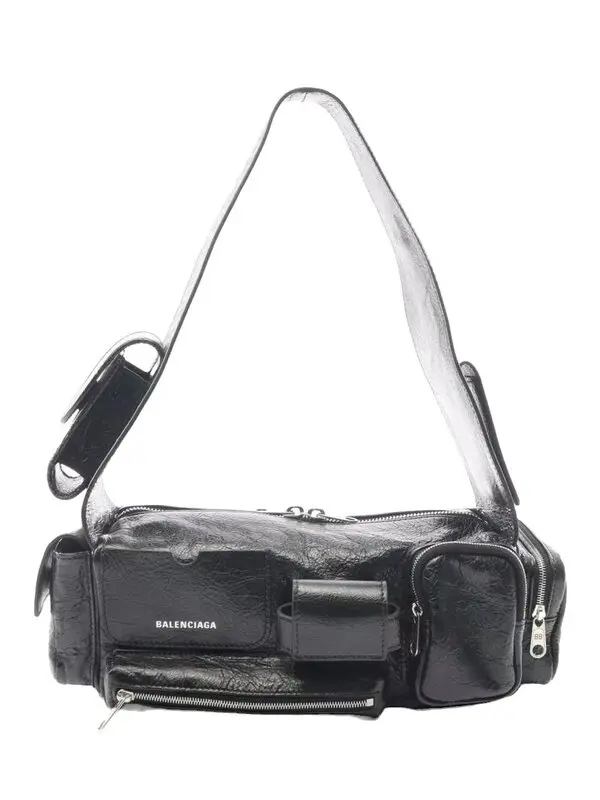 Balenciaga Superbusy Leather Shoulder Bag - Black