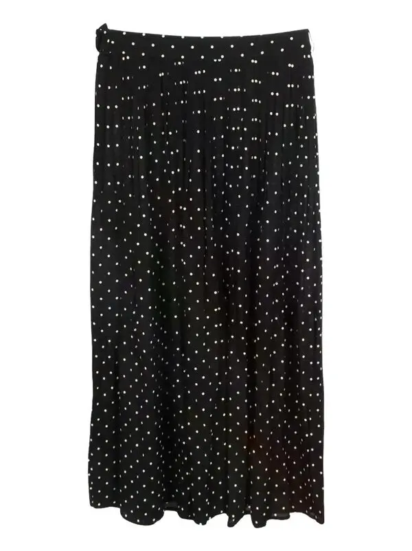 Celine 2000s Polka Dot Flared Skirt - Black
