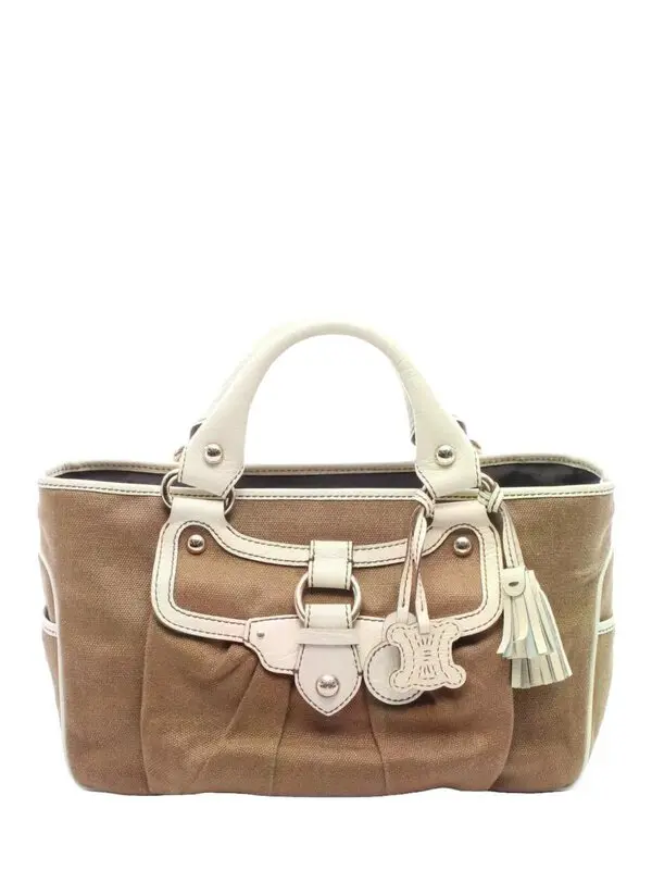 Celine Boogie Leather Trimmed Tote Bag - Brown