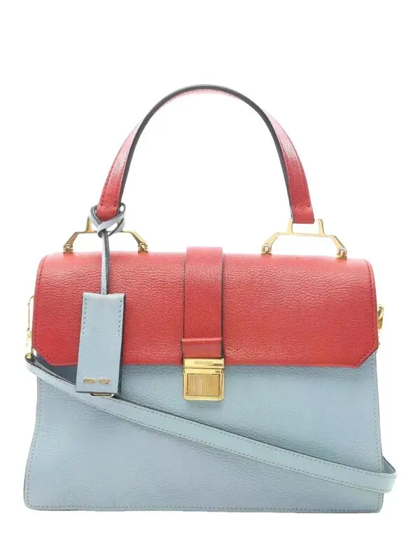 Miu Miu Madras Leather Handbag - Blue