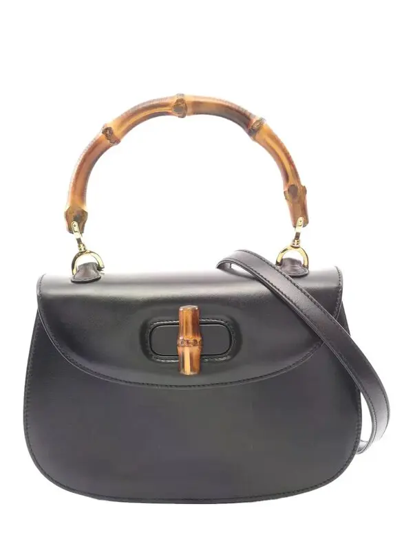 Gucci Bamboo Leather Handbag - Black