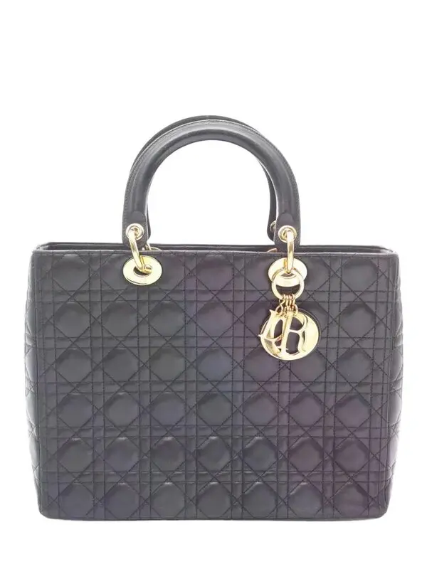 Dior Lady Cannage Tote Bag - Black