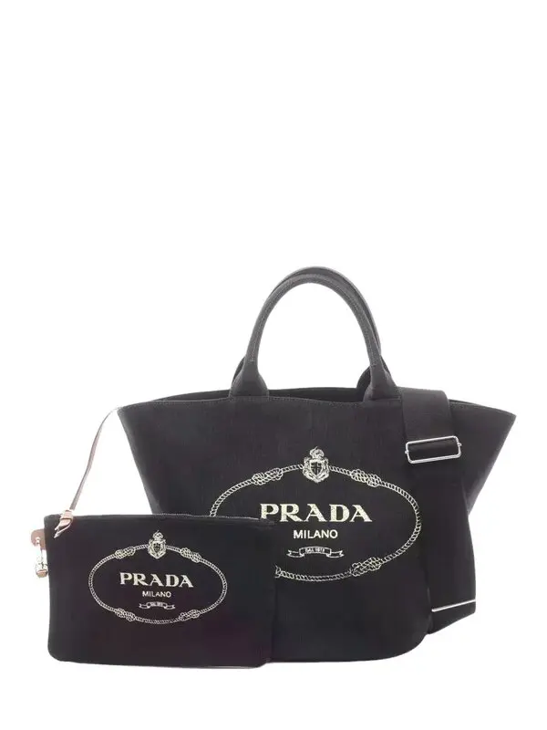 Prada Canapa Canvas Tote Bag - Black