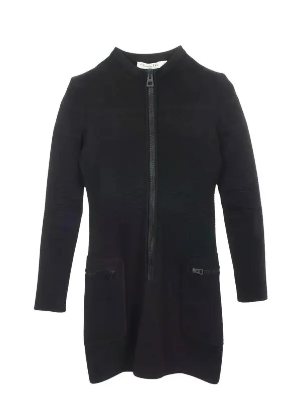 Dior 2000s Logo-embossed Knit Dress - Black