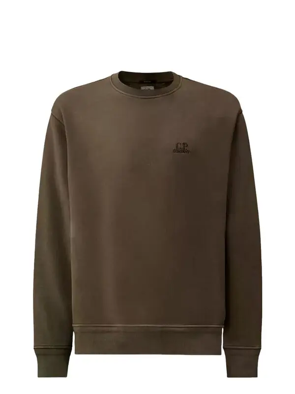C.P. COMPANY Logo-embroidered Crew Neck Sweater - Brown