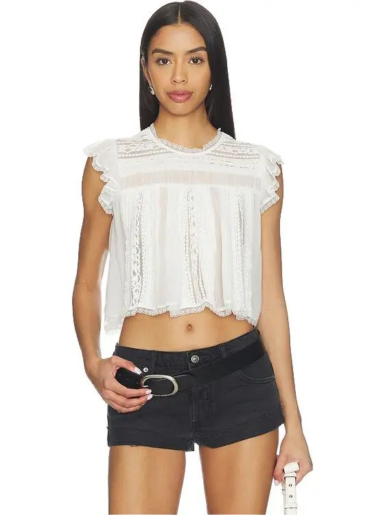 Free People Sun Drenched Blouse - Ivory