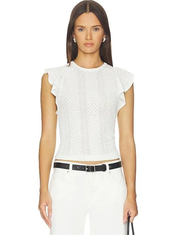 Paige Margo Tank With Ruffle Detailing - White