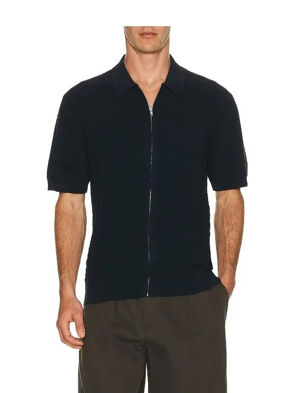 Nn07 Gustav Full Zip Knit - Navy Blue
