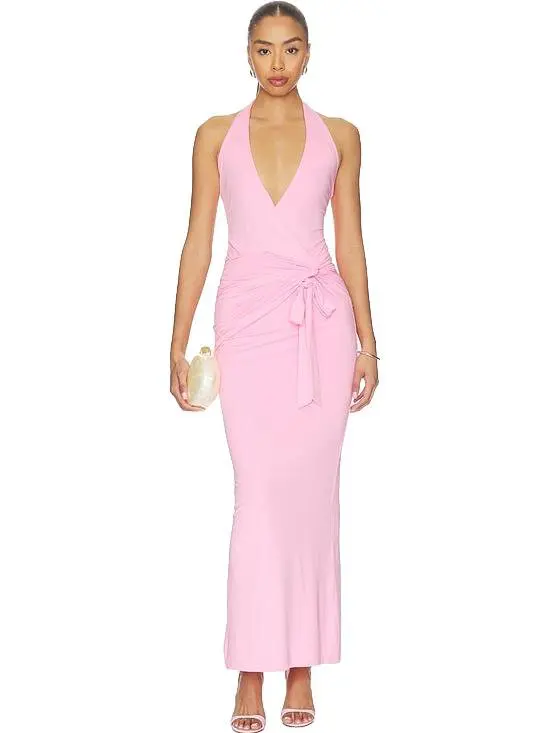 Superdown Chloe Halter Maxi Dress - Pink