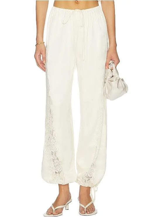 L'academie Belarus Lace Detailed Drawstring Pants - Ivory