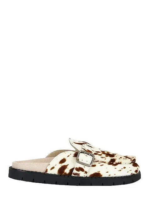 DUKE + DEXTER Winston Cow Print Mule - Brown Cow