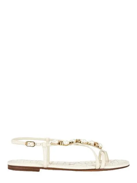 Sam Edelman Calla 2 Embellished Pearl Ankle Strap Sandals - Modern Ivory