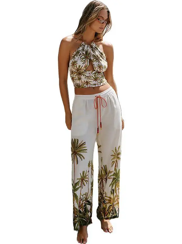 Farm Rio X Linen Drawstring Pants - Jeri