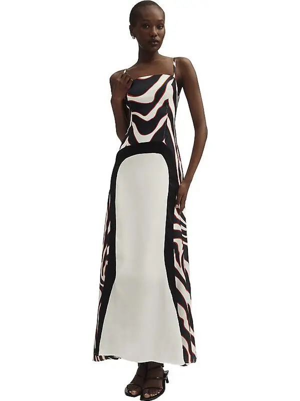 FENARETA Tutti Frutti Straight-neck Maxi Dress - Zebra