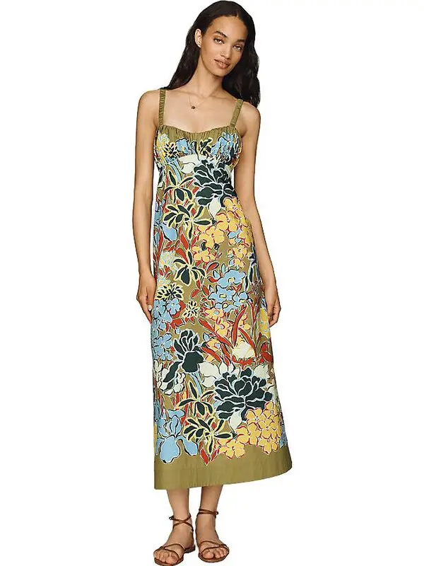 ALEMAIS Solstice Cotton Poplin Midi Dress - Multi