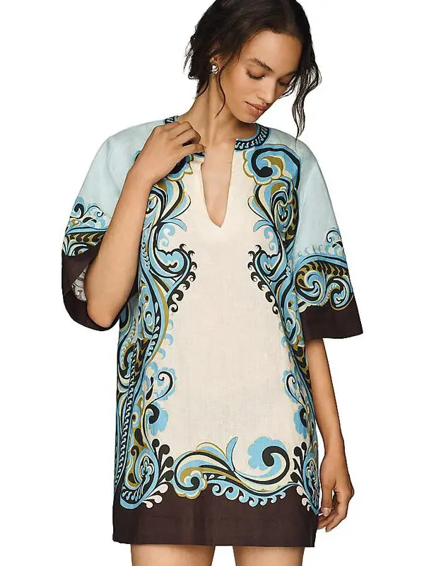 ALEMAIS Natalia European Linen Mini Dress - Cream