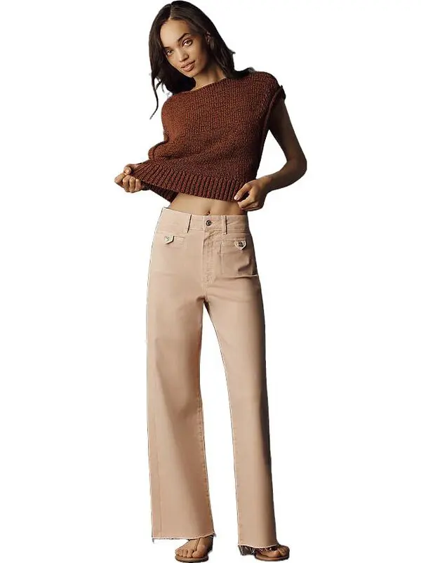 Paige Anessa High-rise Wide-leg Jeans - Vintage Sunset Peach