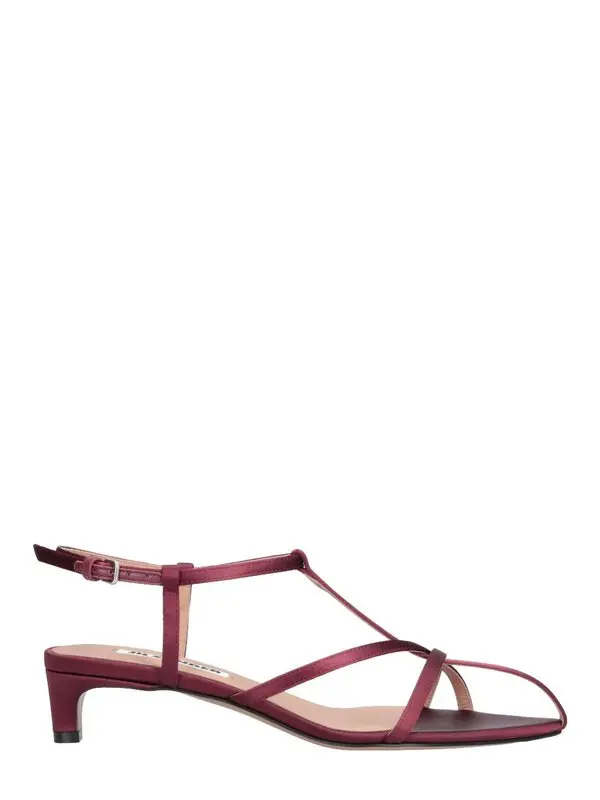 JIL SANDER Strappy Rhinestone Sandals - Red