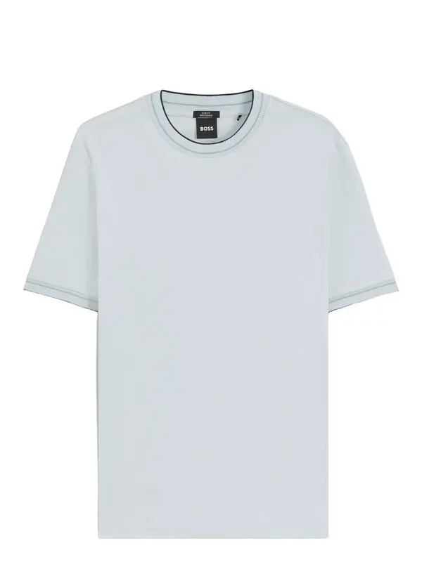 BOSS Slim-fit Cotton T-shirt With Crew Neck - Light Blue