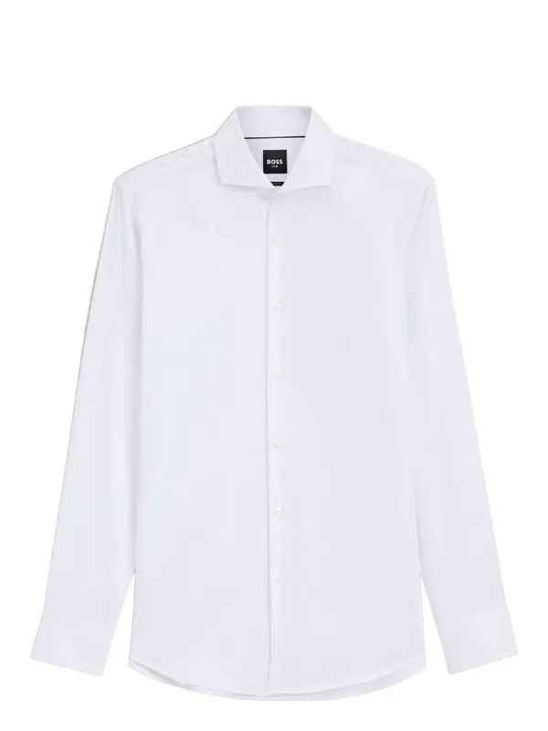 BOSS One Slim-fit Shirt In Wrinkle-resistant Oxford Cotton - White