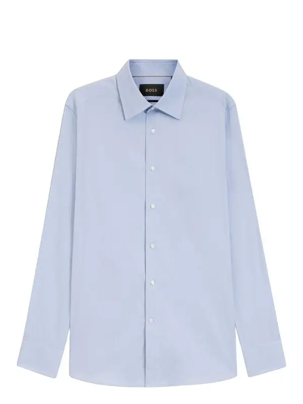 BOSS Slim-fit Shirt In A Structured Cotton Blend - Light Blue