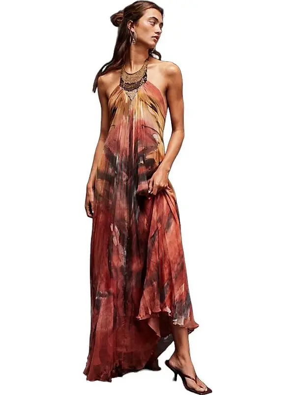 CECILIA DE BUCOURT Chains Maxi Dress - Sunset Pink