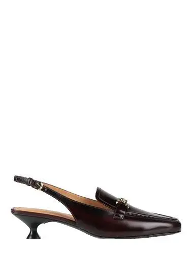 TOD'S Leather Embellished Slingback Pumps - Red