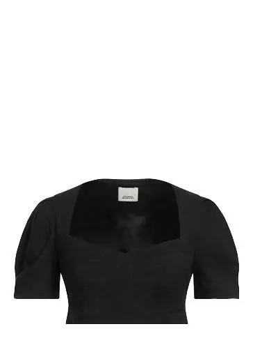 Isabel Marant Étoile Crop Top In Hemp, Viscose, And Elastane - Black
