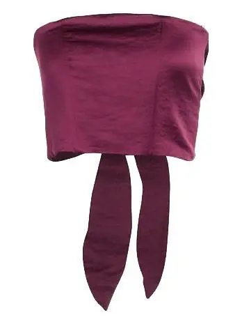 FORTE_FORTE Strapless Satin Tube Top - Purple