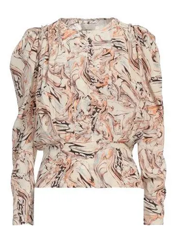 Isabel Marant Étoile Multicolor Crepe Long Sleeve Top - White