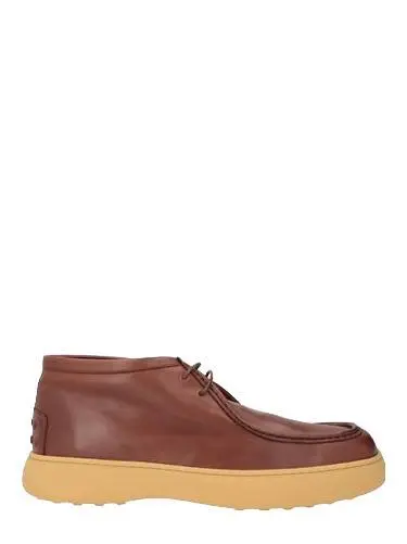 TOD'S Chocolate Leather Ankle Boots - Brown