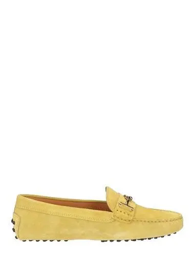 TOD'S Pastel Suede Driving Loafers - Yellow