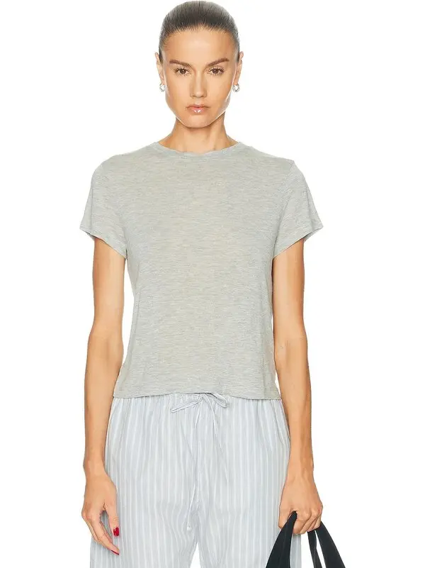 AGOLDE Adine Shrunken Tee - Grey Heather