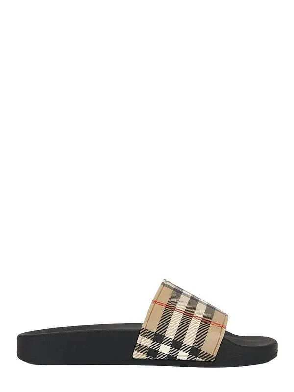 Burberry Furley Slide Sandals - Archive Beige Ip Check