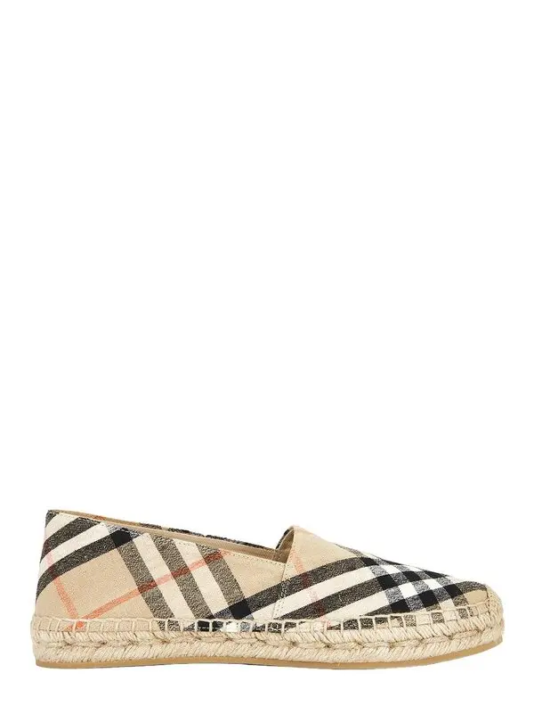 Burberry Mews Espadrille Flat - Sand Ip Check