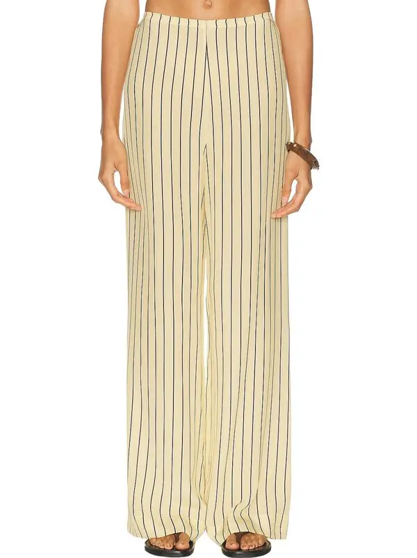 Staud Stroll Silk Pant - Monday Stripe
