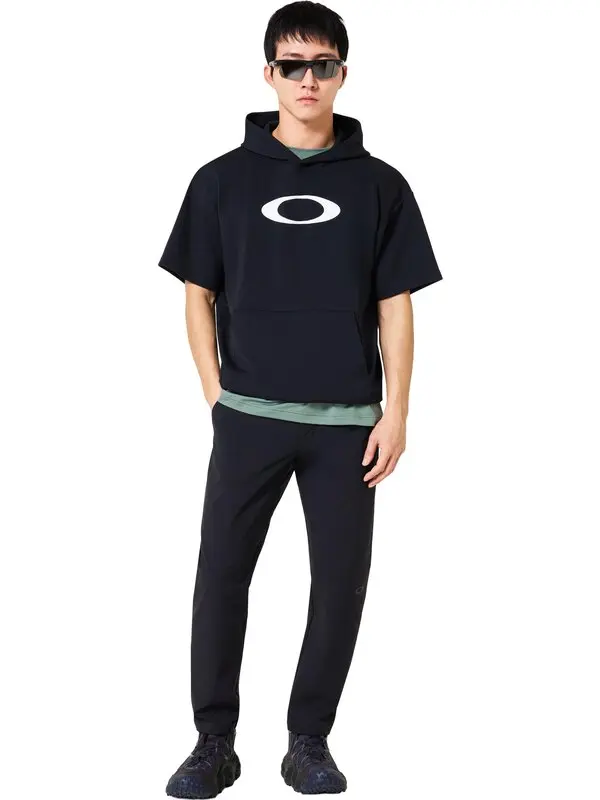 Oakley Enhance Qd Fleece Short Sleeve Hooded Pullover - Black