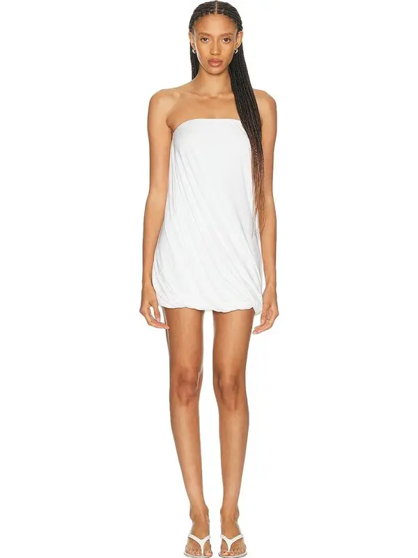 Norma Kamali Strapless Mini Dress - Snow White