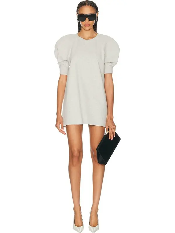 Norma Kamali Short Sleeve Bomber Dress - Light Heather Grey