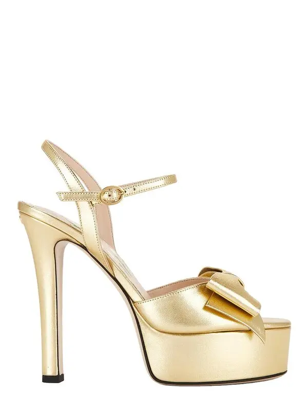 Valentino Garavani Bowwow Platform Sandal - Antique Brass